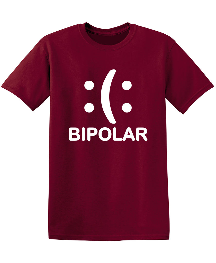 Bipolar Emoticon Smile Face Sad Face T-Shirt | Feelin Good Tees™